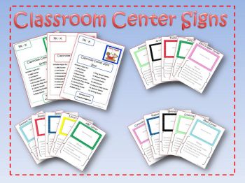 Classroom Center Signs | Preschool | Pre-K | Kindergarten