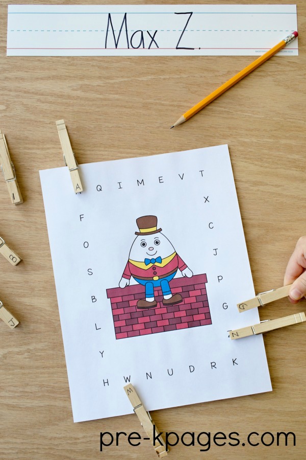 Humpty Dumpty Nursery Rhyme Theme in Preschool
