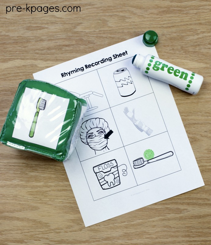 Dental Health Literacy Activities for Preschool - Pre-K Pages