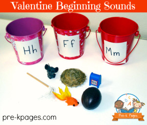 Valentine Beginning Sounds @pre-kpages.com