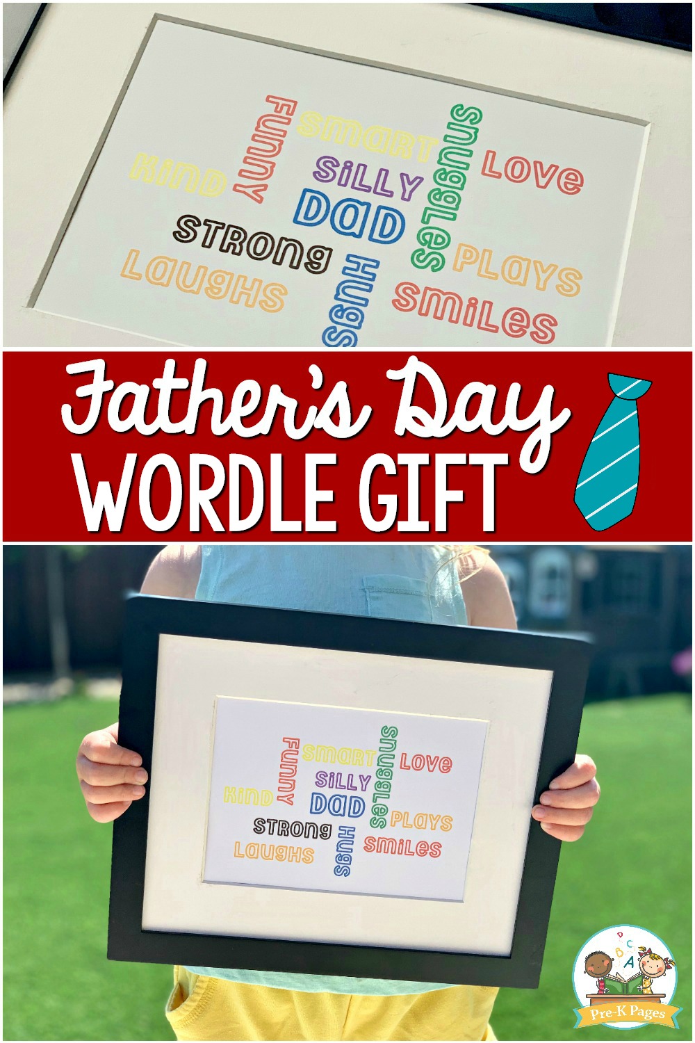 Easy Father's Day Gift from Kids: Framed Word Cloud