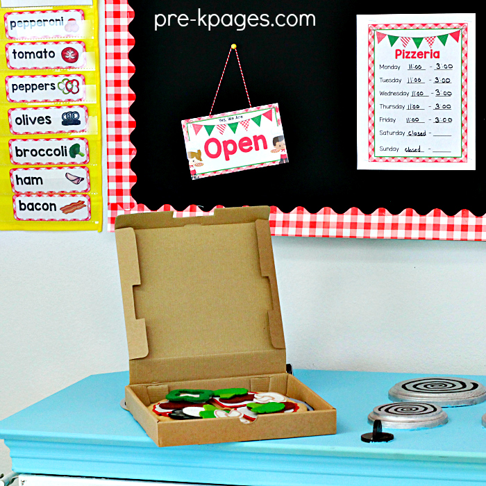 Dramatic Play Pizza Shop - Pre-K Pages