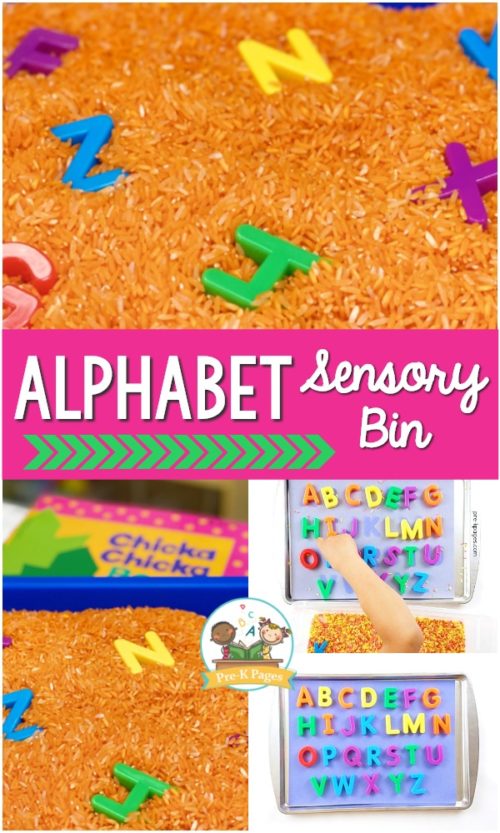 Alphabet Sensory Bin for Letter Recognition