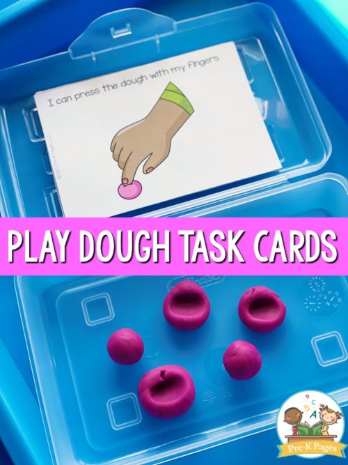 Printable Play Dough Task Cards for Preschool and Pre-K