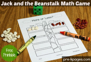 More or Less Jack and the Beanstalk Activity
