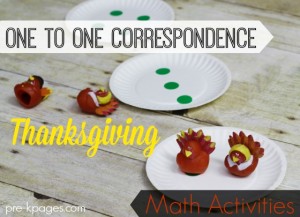 Thanksgiving Math One to One Correspondence Activities