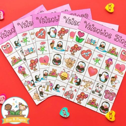 Printable Valentine Bingo Game for Preschool