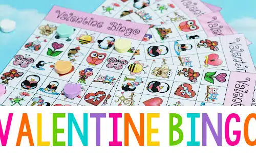 Printable Valentine Bingo Game for Preschool
