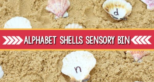 Seashell Alphabet Sensory Bin
