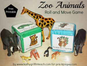 Zoo Animals Roll and Move Game
