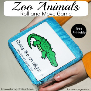 Zoo Animals Roll and Move Game