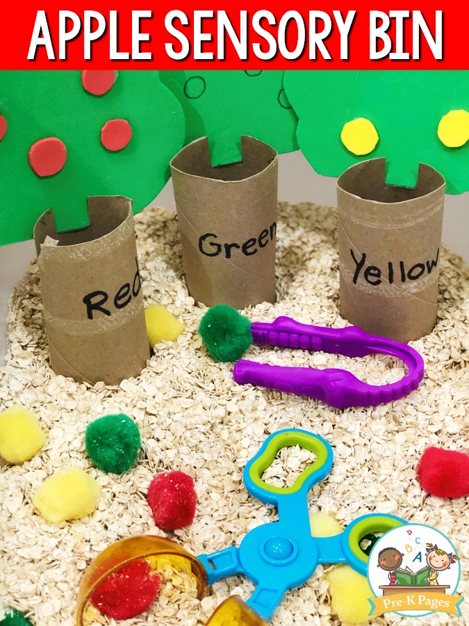 Oatmeal Apple Sensory Bin