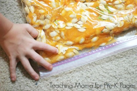 Pumpkin Sensory Bag for Preschool (+ Free Printable!)