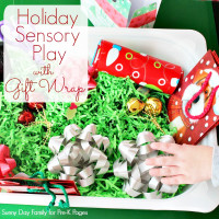 Christmas Gift Wrap Sensory Bin