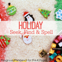 Christmas Seek, Find, and Spell Sensory Bin - Pre-K Pages