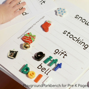 Christmas Seek, Find, and Spell Sensory Bin - Pre-K Pages