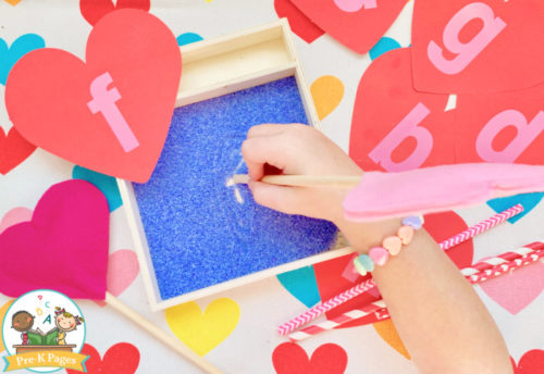 Valentine Sensory Writing Tray for Preschool - Pre-K Pages