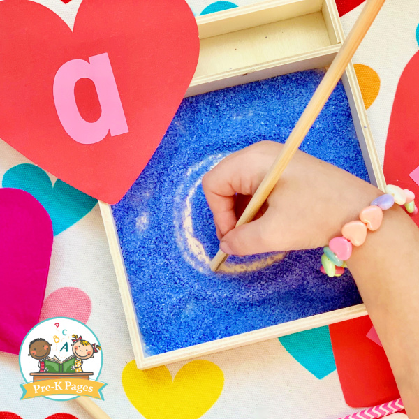 Valentine Sensory Writing Tray for Preschool - Pre-K Pages