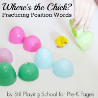 Practice Position Words with Plastic Easter Eggs - Pre-K Pages