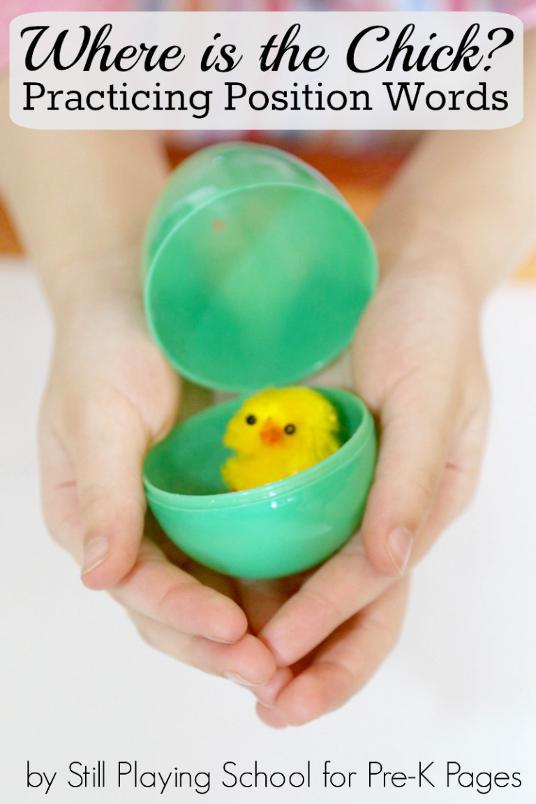 Practice Position Words with Plastic Easter Eggs - Pre-K Pages
