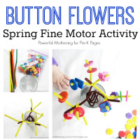 Button Flowers Fine Motor Activity - Pre-K Pages