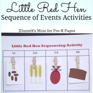 Practicing Sequencing Skills with The Little Red Hen - Pre-K Pages