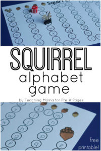 Squirrel Alphabet Game for Fall - Pre-K Pages