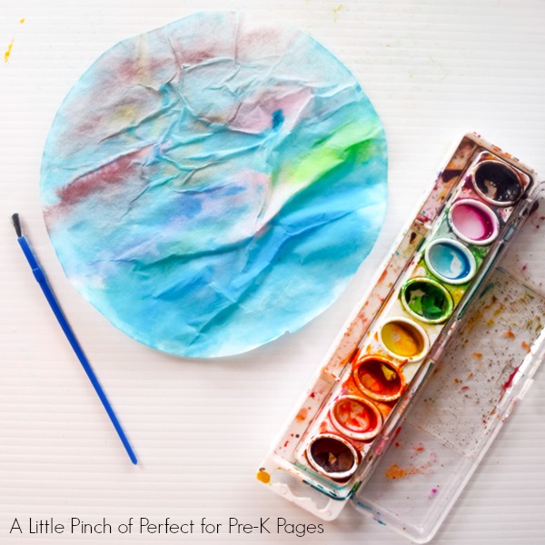 Snowmen at Night: Coffee Filter Art - Pre-K Pages