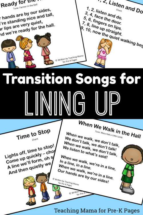 Transition Songs for Lining Up in Pre-K - Pre-K Pages