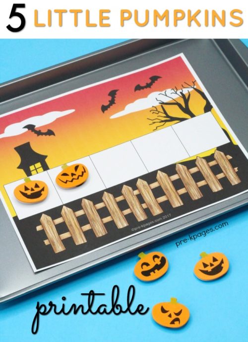 5 Little Pumpkins Counting Printable - Pre-K Pages