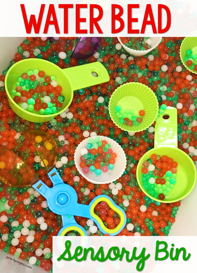 Christmas Water Beads Sensory Bin - Pre-K Pages