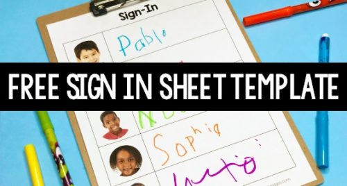 Free Daily Sign In Sheet for Preschool - Pre-K Pages