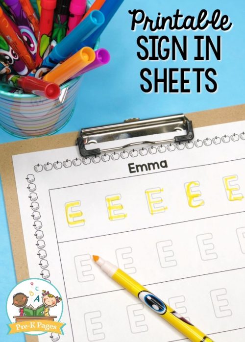 Daily Sign In Sheets for Your Preschool Classroom - Pre-K Pages