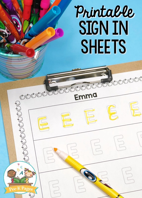 Daily Sign In Sheets for Your Preschool Classroom - Pre-K Pages