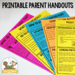 Preschool Back to School Night Printable Handouts for Parents