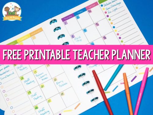 Teacher Planner for Preschool Free Printable - Pre-K Pages