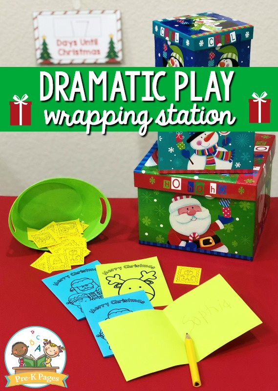 Dramatic Play Holiday Wrapping Center