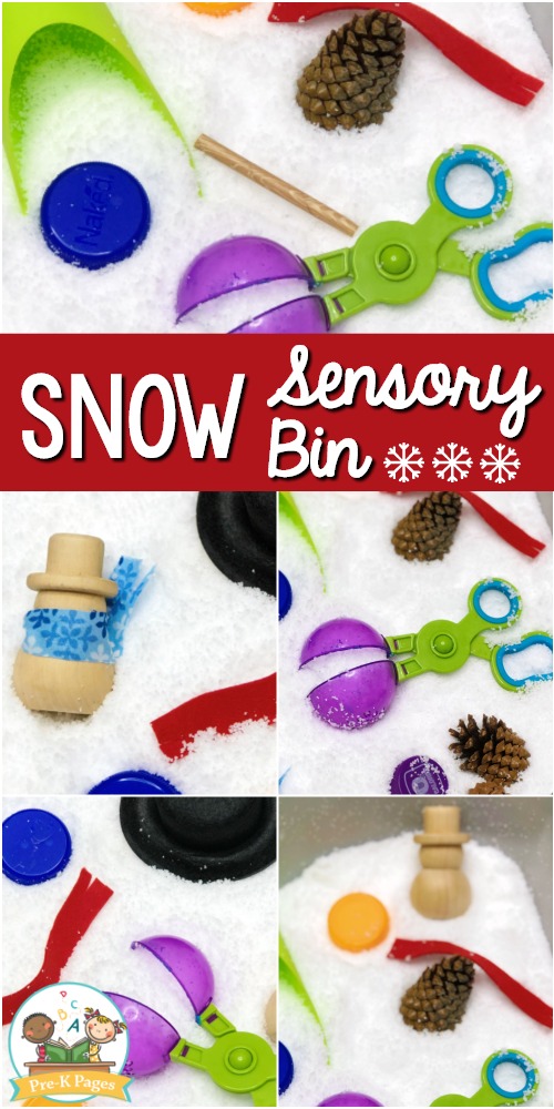 Winter Snowman Sensory Bin - Pre-K Pages