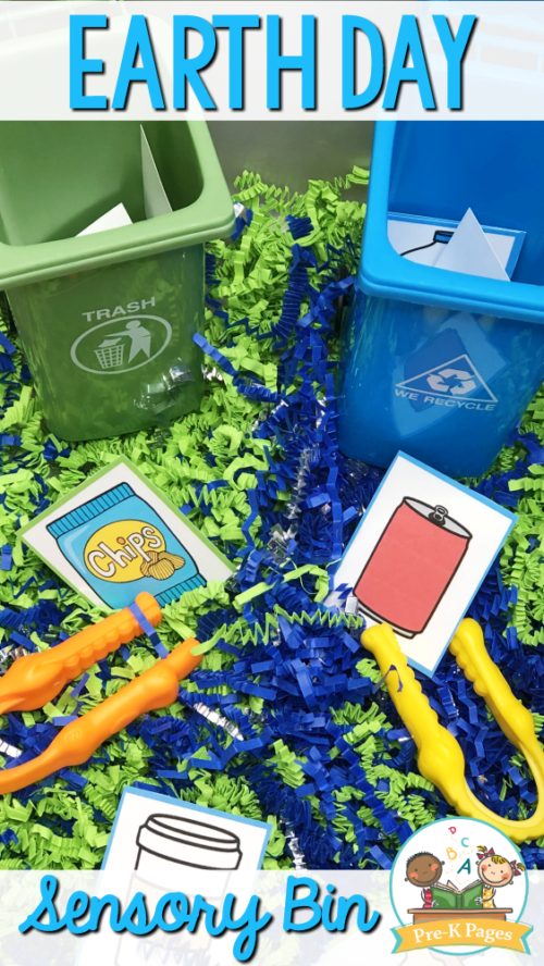 Earth Day Recycling Sensory Bin for Preschool - Pre-K Pages