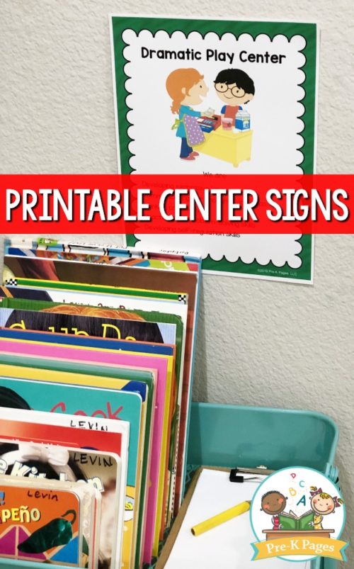 Editable Center Signs for Preschool Pre-K and Kindergarten