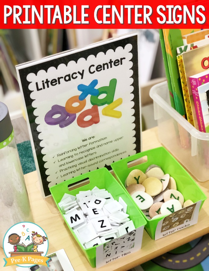 Literacy Center Sign