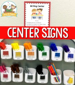 Editable Center Signs for Preschool Pre-K and Kindergarten