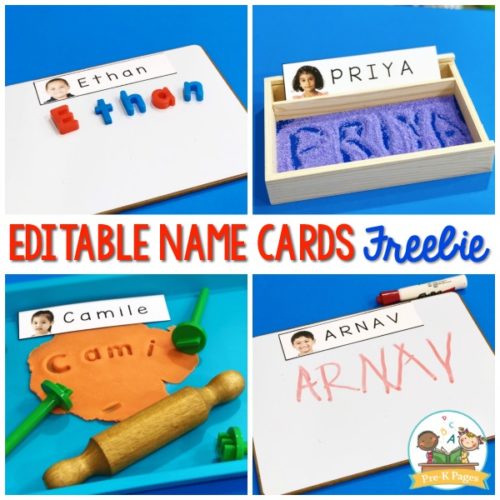 Editable Name Cards with Student Pictures - Pre-K Pages