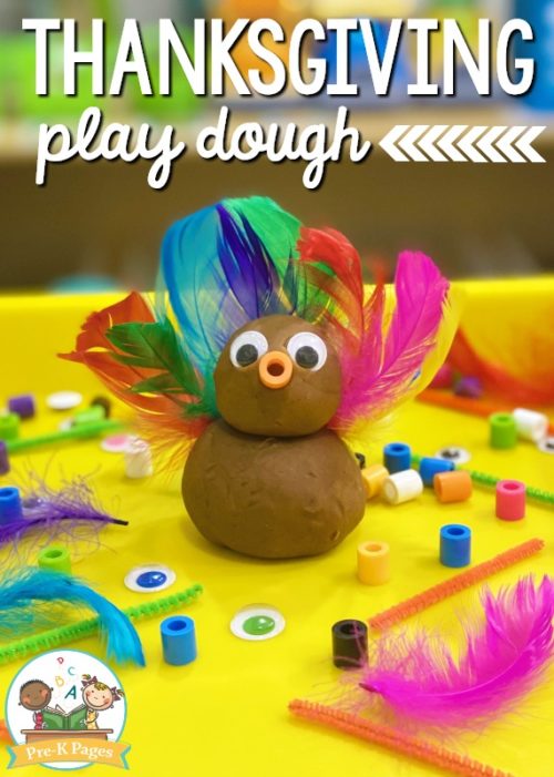 Turkey Play Dough for Thanksgiving - Pre-K Pages
