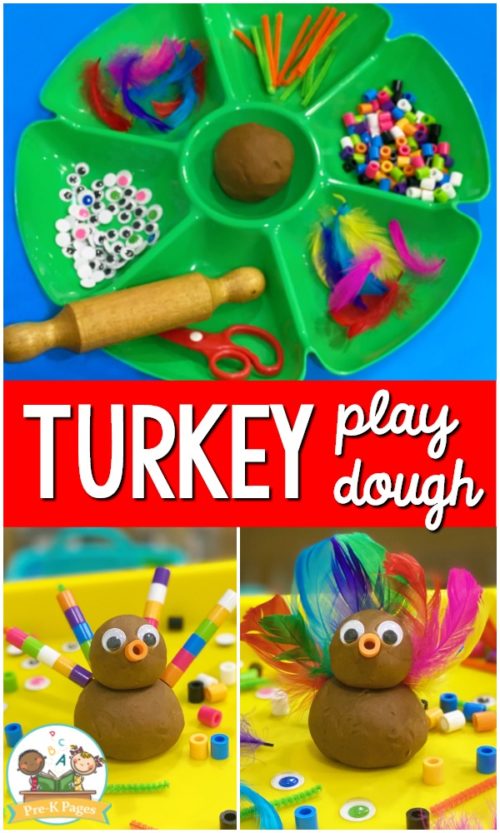 Turkey Play Dough for Thanksgiving - Pre-K Pages
