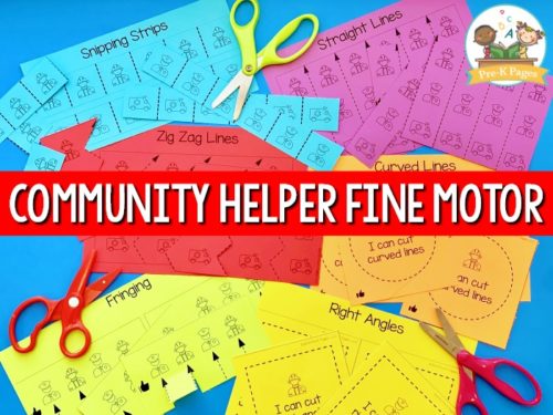 Community Helpers Fine Motor Scissor Skills - Pre-K Pages