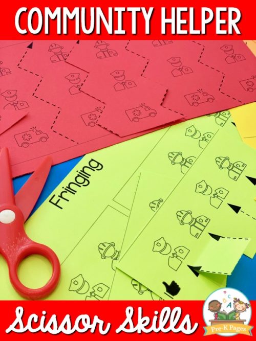 Community Helpers Fine Motor Scissor Skills - Pre-K Pages