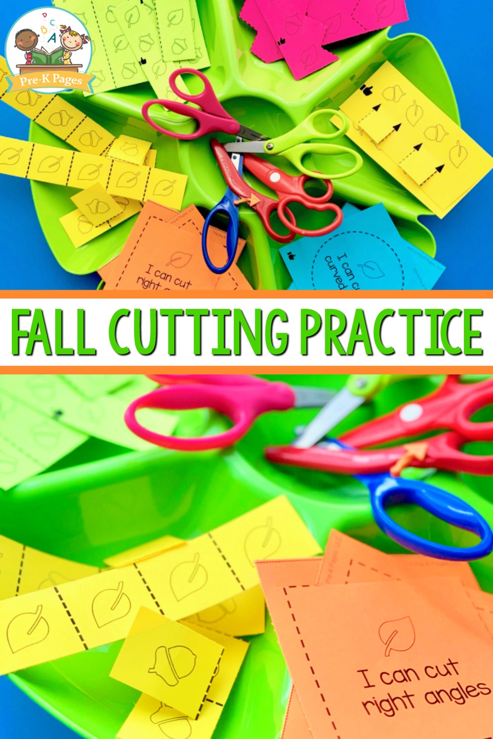Fall Fine Motor Skills: Scissor Cutting Practice - Pre-K Pages