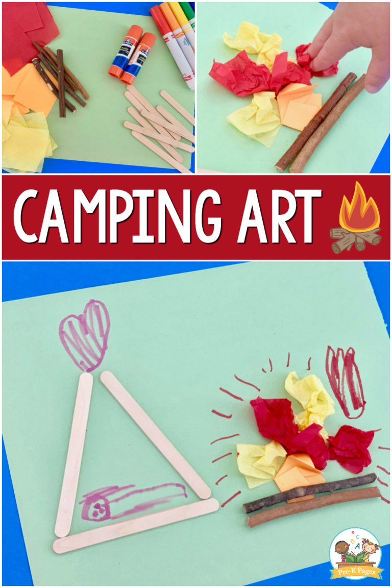 Camping Scene Process Art Activity for Preschoolers - Pre-K Pages