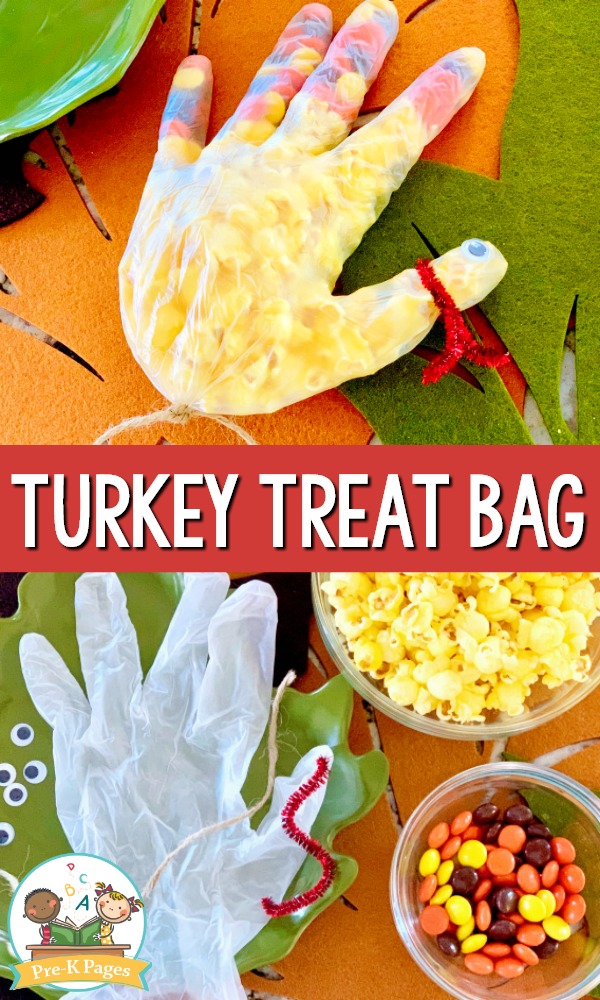Turkey Popcorn Treat Bags for Thanksgiving - Pre-K Pages